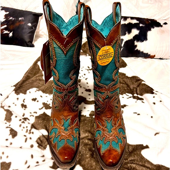 Corral | Shoes | Brand New Corral Boots Turquoise Inlay | Poshmark